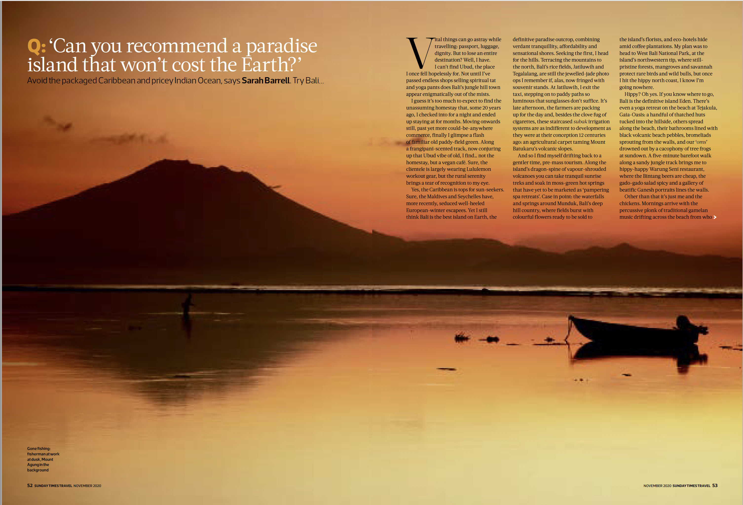 Bali: Sunday Times Travel Magazine | Sarah Barrell